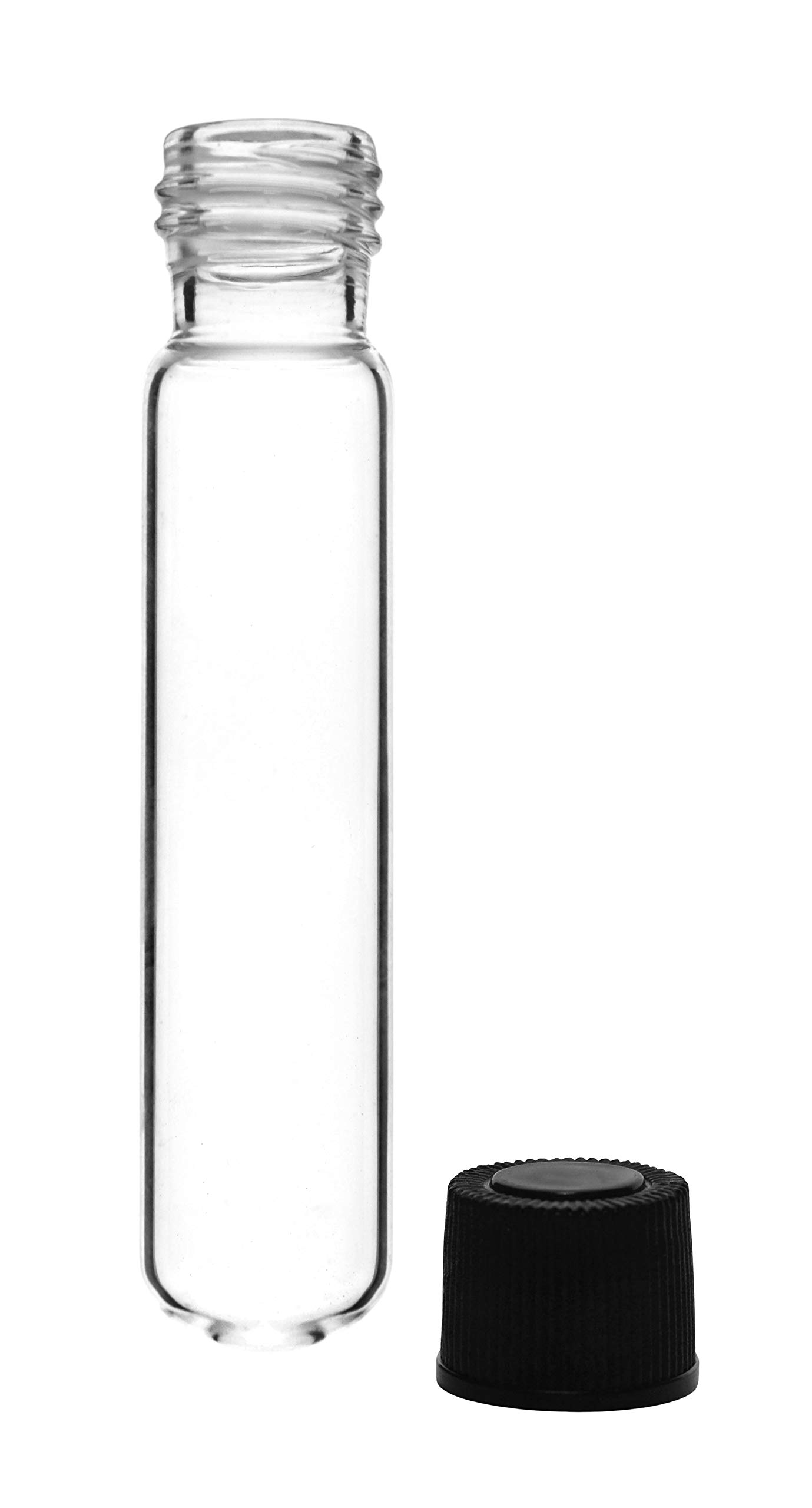 EISCO Test Tube, 5ml - Bakelite Screw Cap with Rubber Liner - Borosilicate 3.3 Glass - 2.9" x 0.6" - Round Bottom - Leak Proof