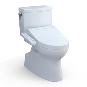 toto® washlet+® vespin® ii 1g® two-piece elongated 1.0 gpf toilet and washlet+® c2 bidet seat, cotton white - mw4743074cufg#01