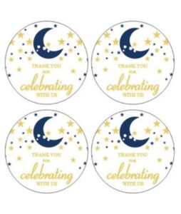 2" round 50 pack twinkle twinkle litter star label stickers thank you birthday party sticker labels candy stickers for birthday party baby shower wedding favors