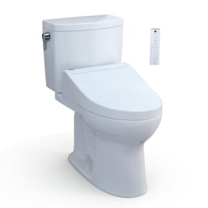 toto washlet - drake ii 1g two-piece elongated 1.0 gpf toilet and washlet - c5 bidet seat, cotton white - mw4543084cufg#01