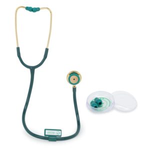 RCSP Acoustic Stethoscope Brass Ring For Medical Students, Nurses & Doctors, Lightweight ChestPiece with Latexfree Tube & Soft Sealing Ear Knobs Cardio SS Gold (GREEN)