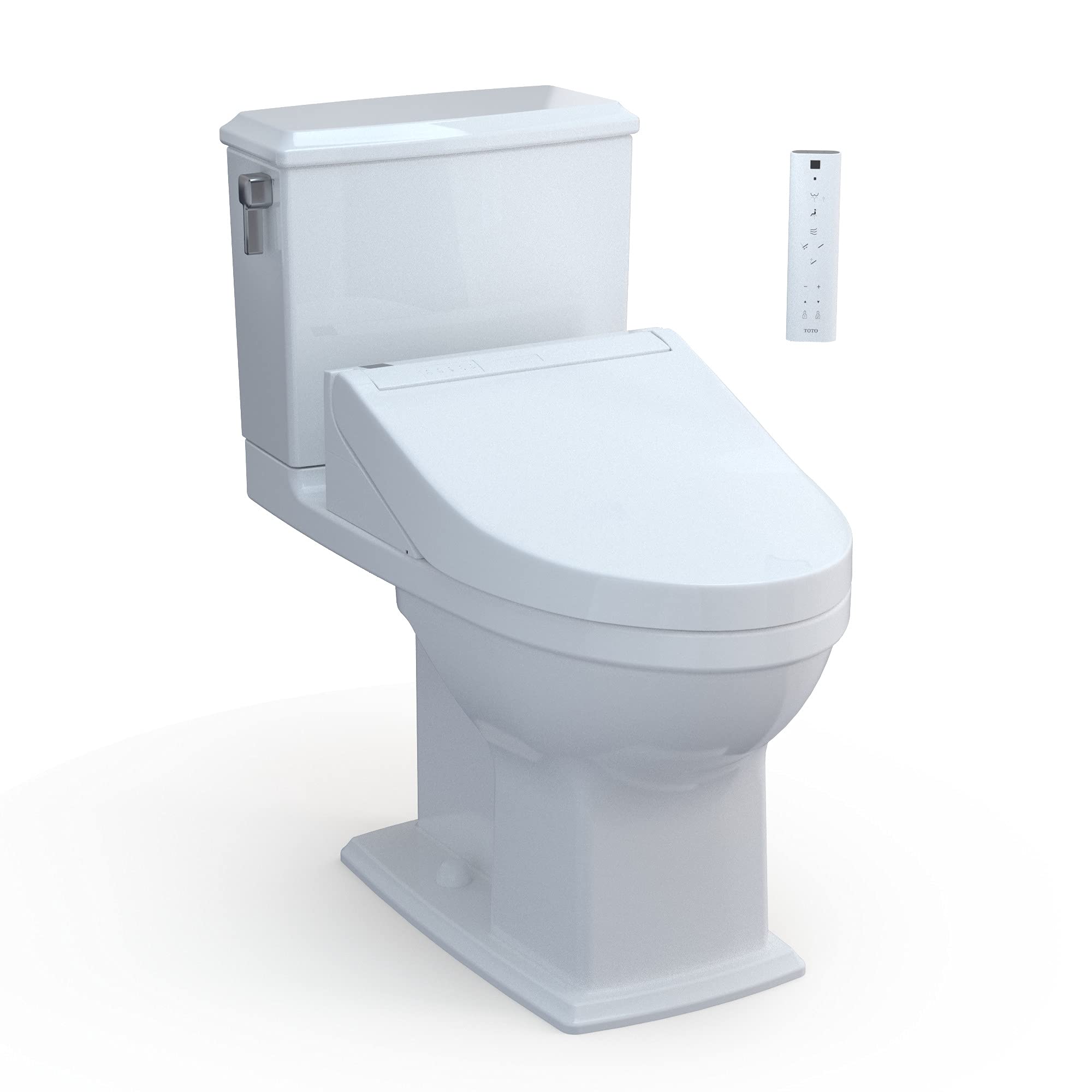 TOTO WASHLET+ Connelly Two-Piece Elongated Dual Flush 1.28 and 0.9 GPF Toilet and WASHLET C5 Bidet Seat, Cotton White - MW4943084CEMFG#01