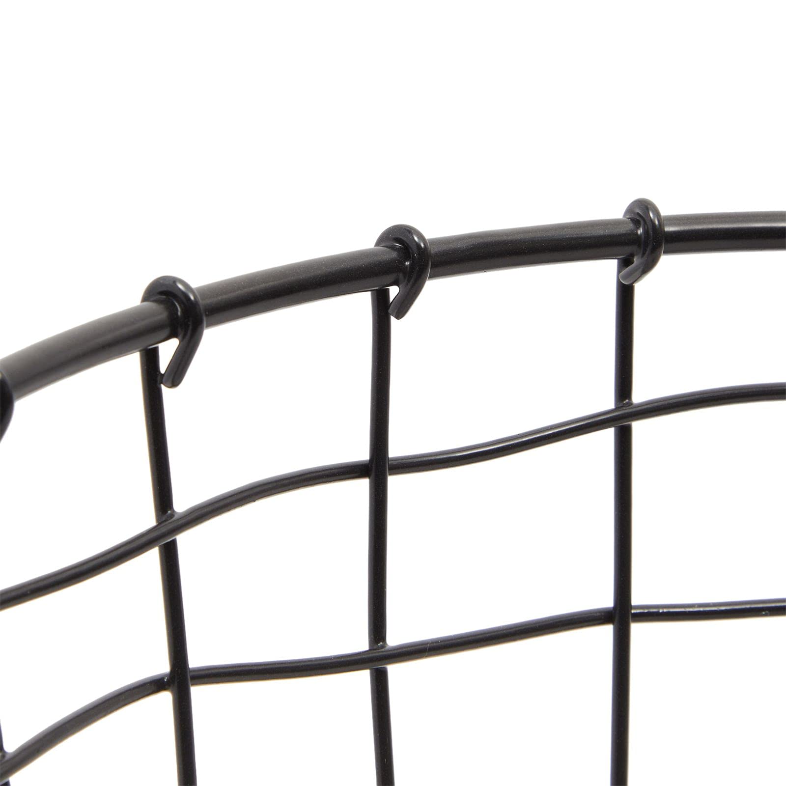 Farmlyn Creek Round Black Wire Laundry Baskets with Handles (Metal, 8.5 x 11 In, 2 Pack)