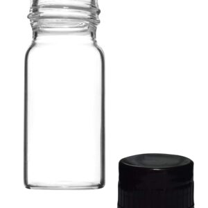 EISCO 12PK Test Tubes, 5ml - Bakelite Screw Cap - Borosilicate 3.3 Glass - 2.1" x 0.6" - Flat Bottom