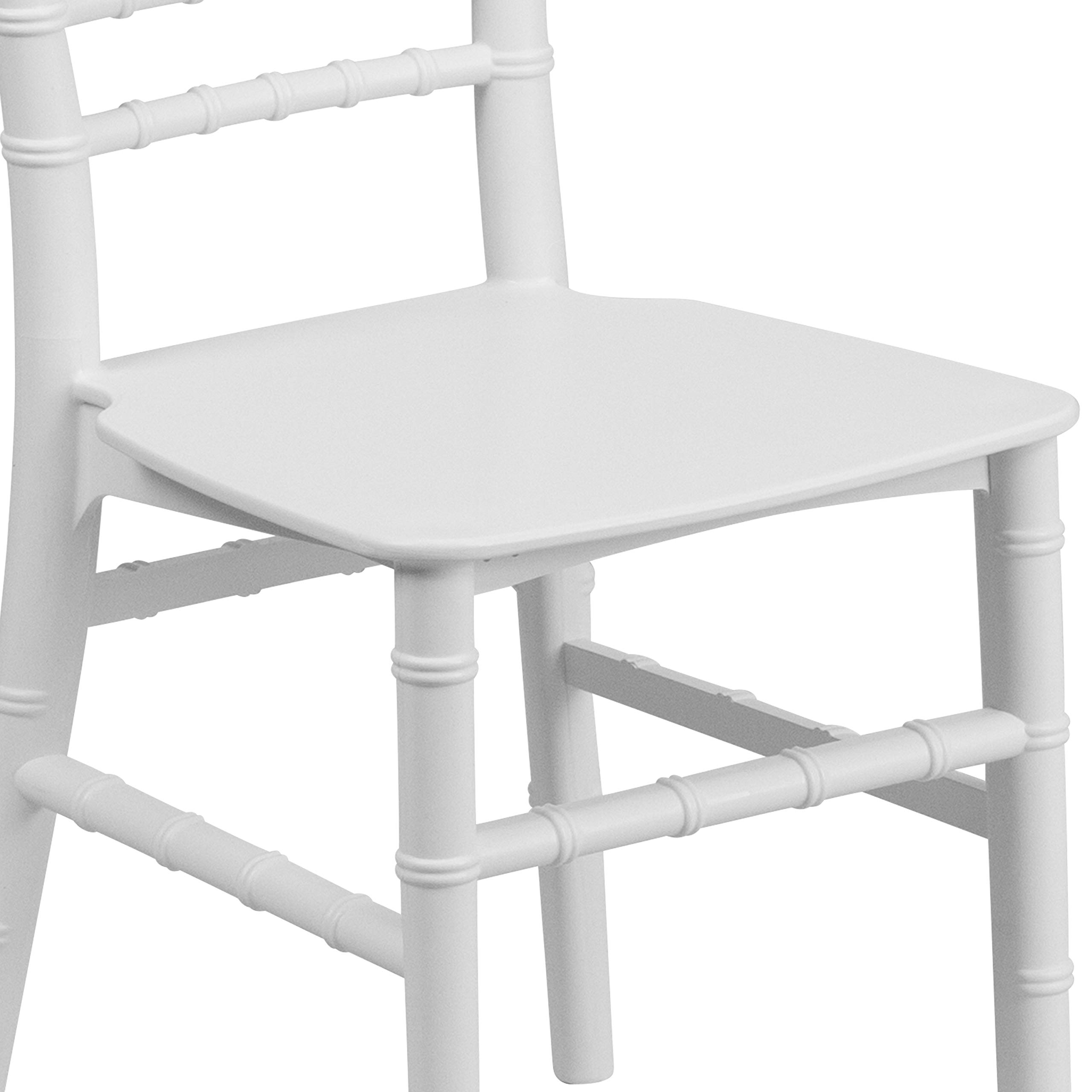 BizChair 10 Pack Child’s White Resin Party and Event Chiavari Chair for Commercial & Residential Use