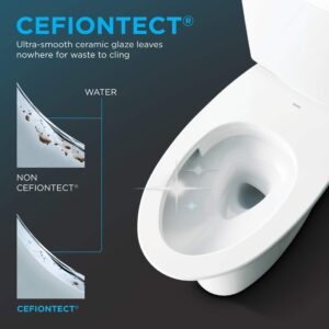 TOTOWASHLET+ Legato One-Piece Elongated 1.28 GPF Toilet and WASHLET C2 Bidet Seat, Cotton White - MW6243074CEFG#01