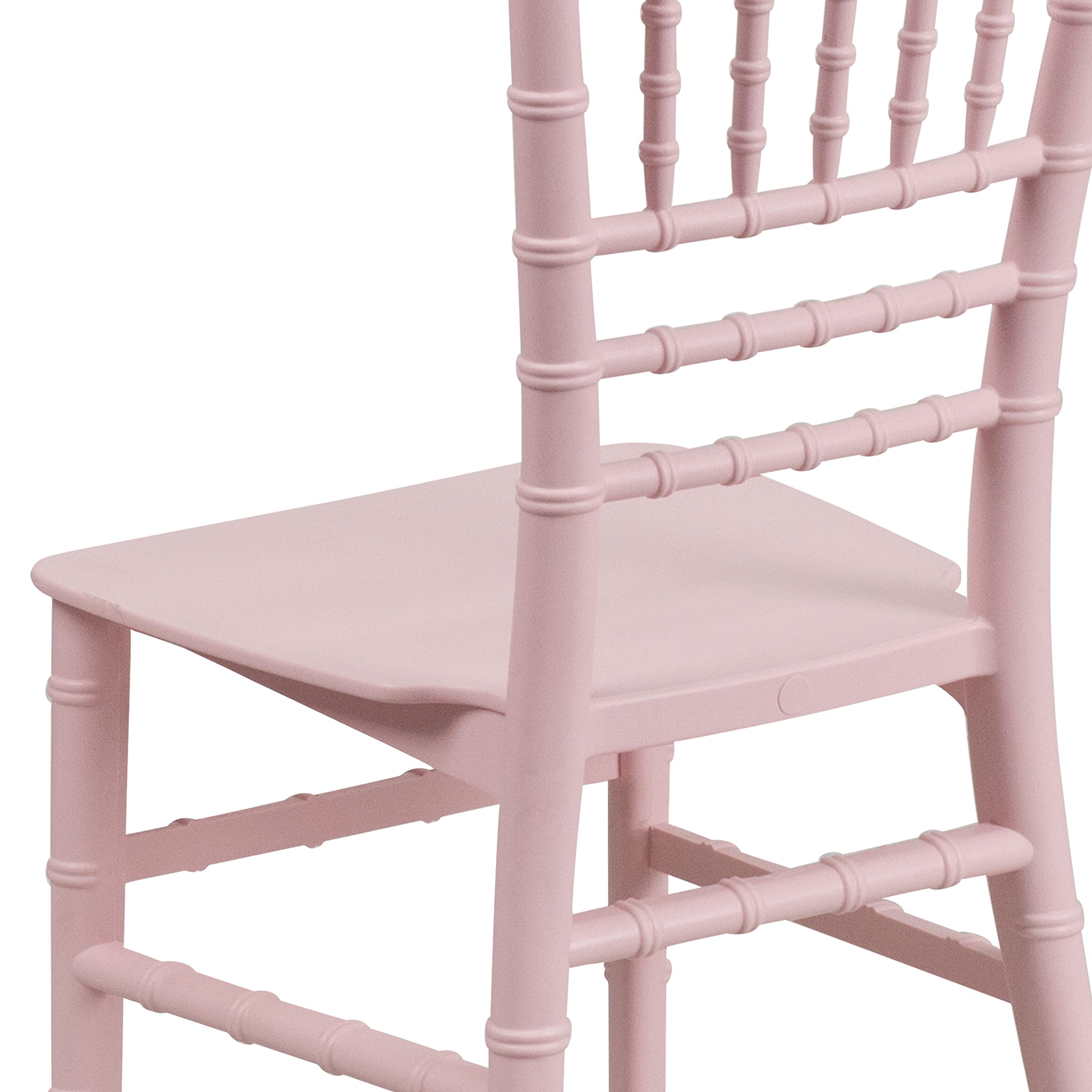 BizChair Child’s Pink Resin Party and Event Chiavari Chair for Commercial & Residential Use