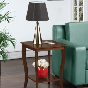 Convenience Concepts American Heritage Square End Table with Shelf, Espresso