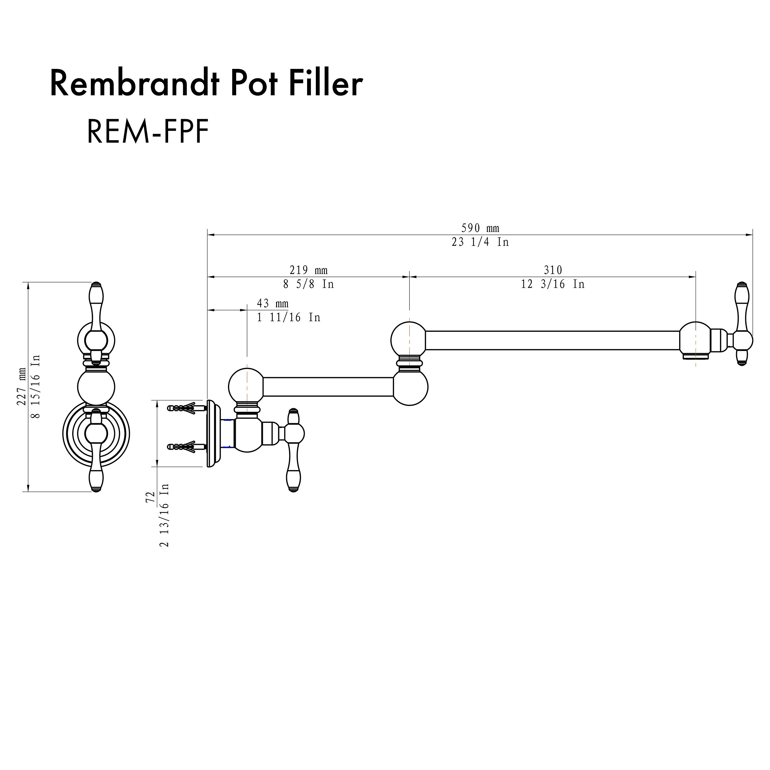 ZLINE Autograph Edition Rembrandt Pot Filler in Matte Black (REM-FPF-MB)