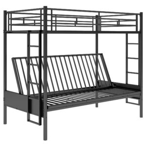 softsea twin over full metal bunk bed industrial style twin over futon bunk bed for kids (futon bunk)