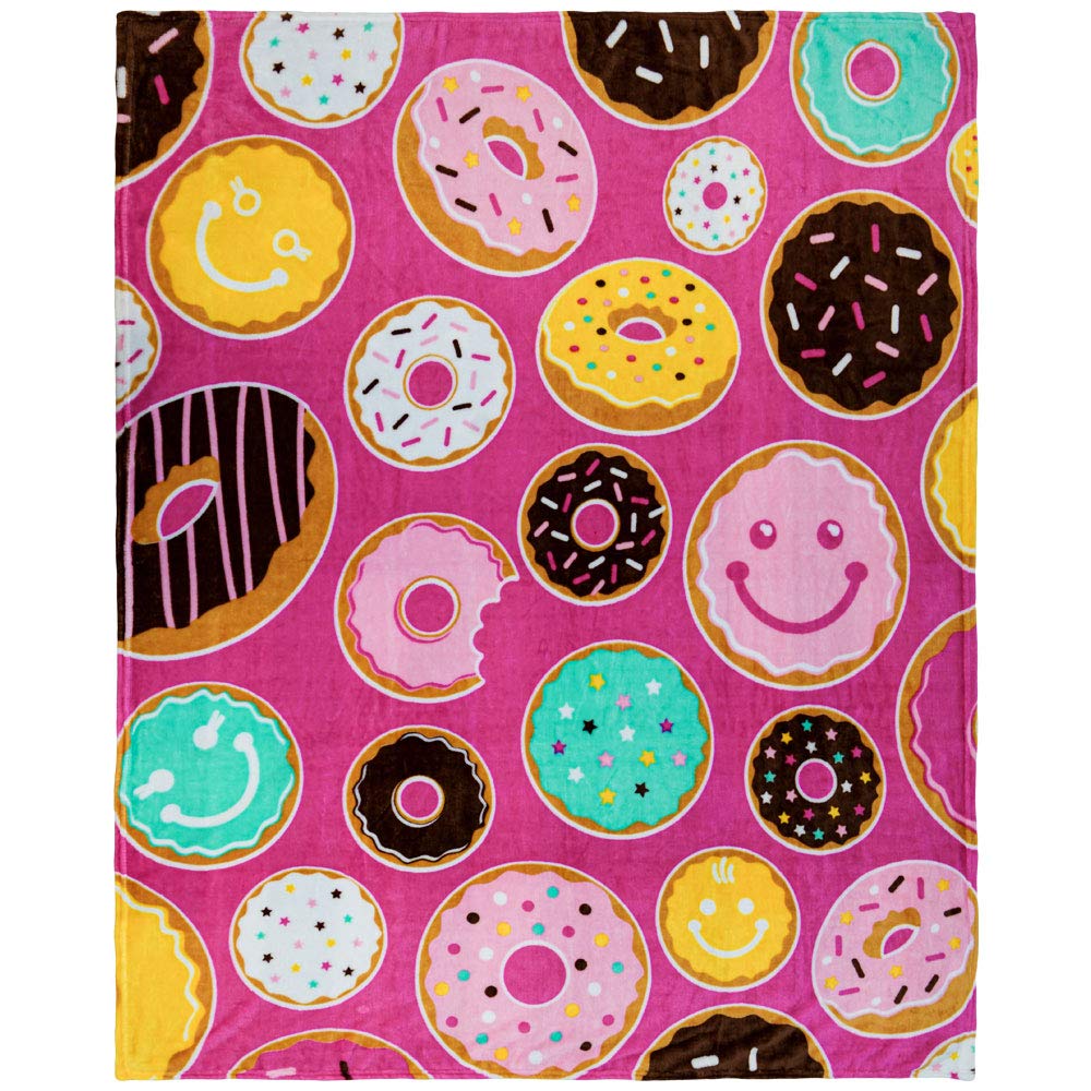 Infinity Republic - Happy Donuts Super Plush Blanket - Perfect for Gifts, Kids, Teens, etc!