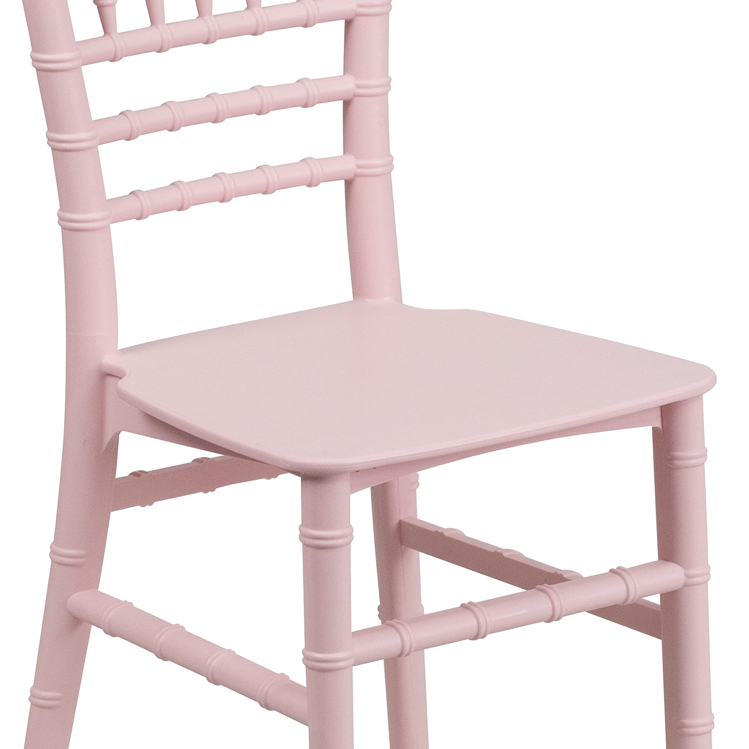 BizChair Child’s Pink Resin Party and Event Chiavari Chair for Commercial & Residential Use