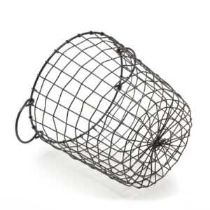 Farmlyn Creek Round Black Wire Laundry Baskets with Handles (Metal, 8.5 x 11 In, 2 Pack)