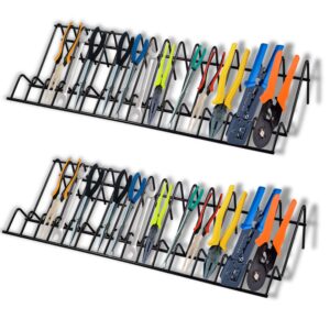 2 pack pliers organizer tool box drawer storage rack, durable black steel rack fits most toolboxes, hand tool organizers storage rack, slots fit most pliers, professional quality(black)