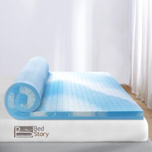 bedstory mattress topper king, 3 inch memory foam mattress topper, 1.8" memory foam topper plus 1.2" firm foam mattress topper, cooling bed topper mattress pad for back pain relief, certipur-us