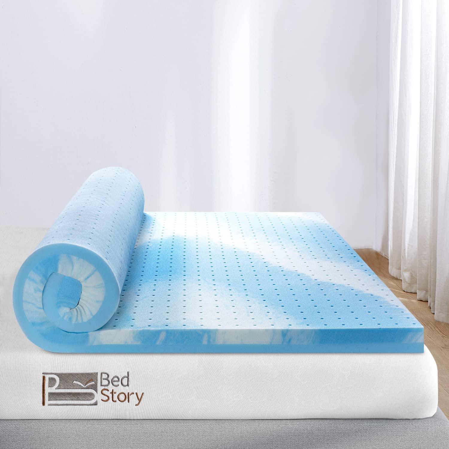 BedStory Mattress Topper King, 3 inch Memory Foam Mattress Topper, 1.8" Memory Foam Topper Plus 1.2" Firm Foam Mattress Topper, Cooling Bed Topper Mattress Pad for Back Pain Relief, CertiPUR-US