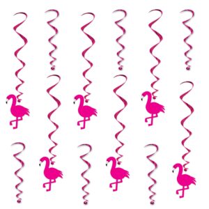 beistle pink flamingo hanging swirls (12 pcs) - 1 pack