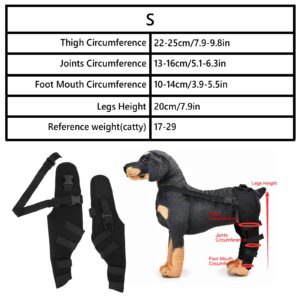 Ladieshow Dog Knee Brace, Pet Dog Hind Legs Protector Dog Hind Rear Leg Brace Adjustable Brace Leg Support for Injury and Sprain Protection Wound Healing(S)