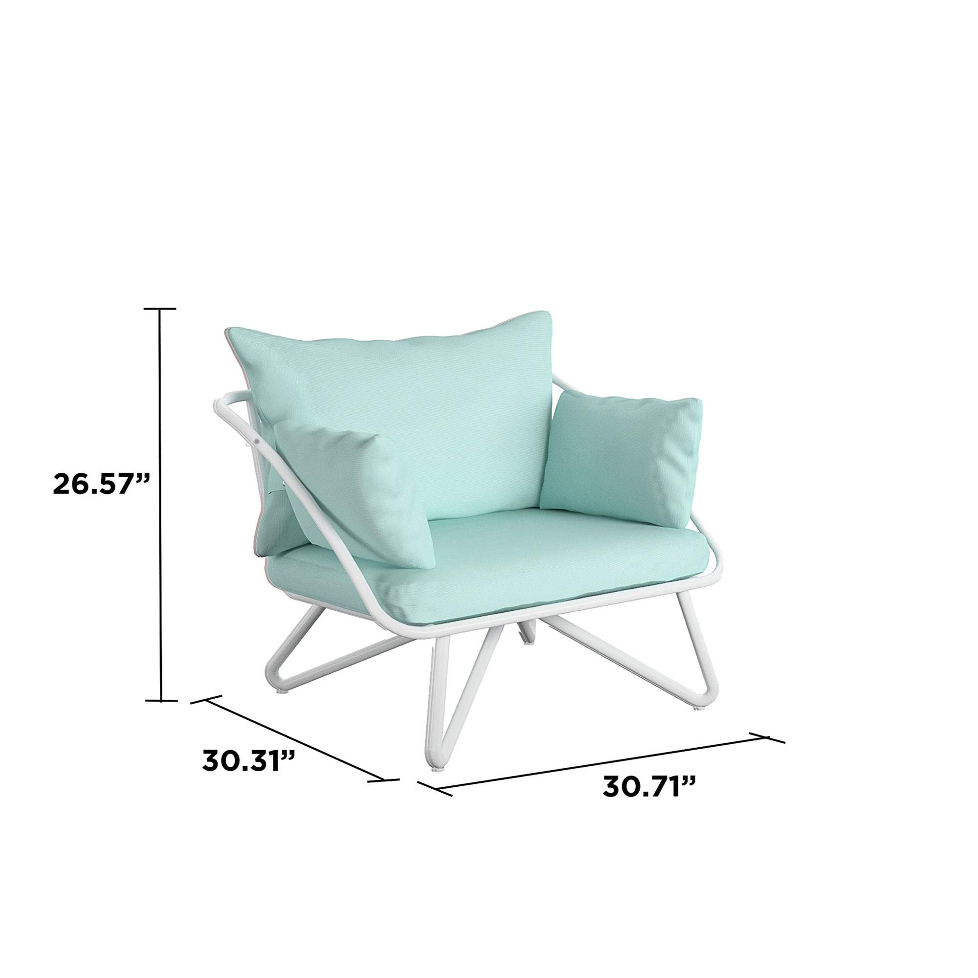 Novogratz Poolside Gossip Collection, Teddi Outdoor Lounge Chairs, 2-Piece, Aqua Haze