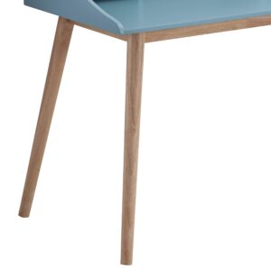 Roundhill Furniture Roskilde Storage Wood Office Desk, Blue