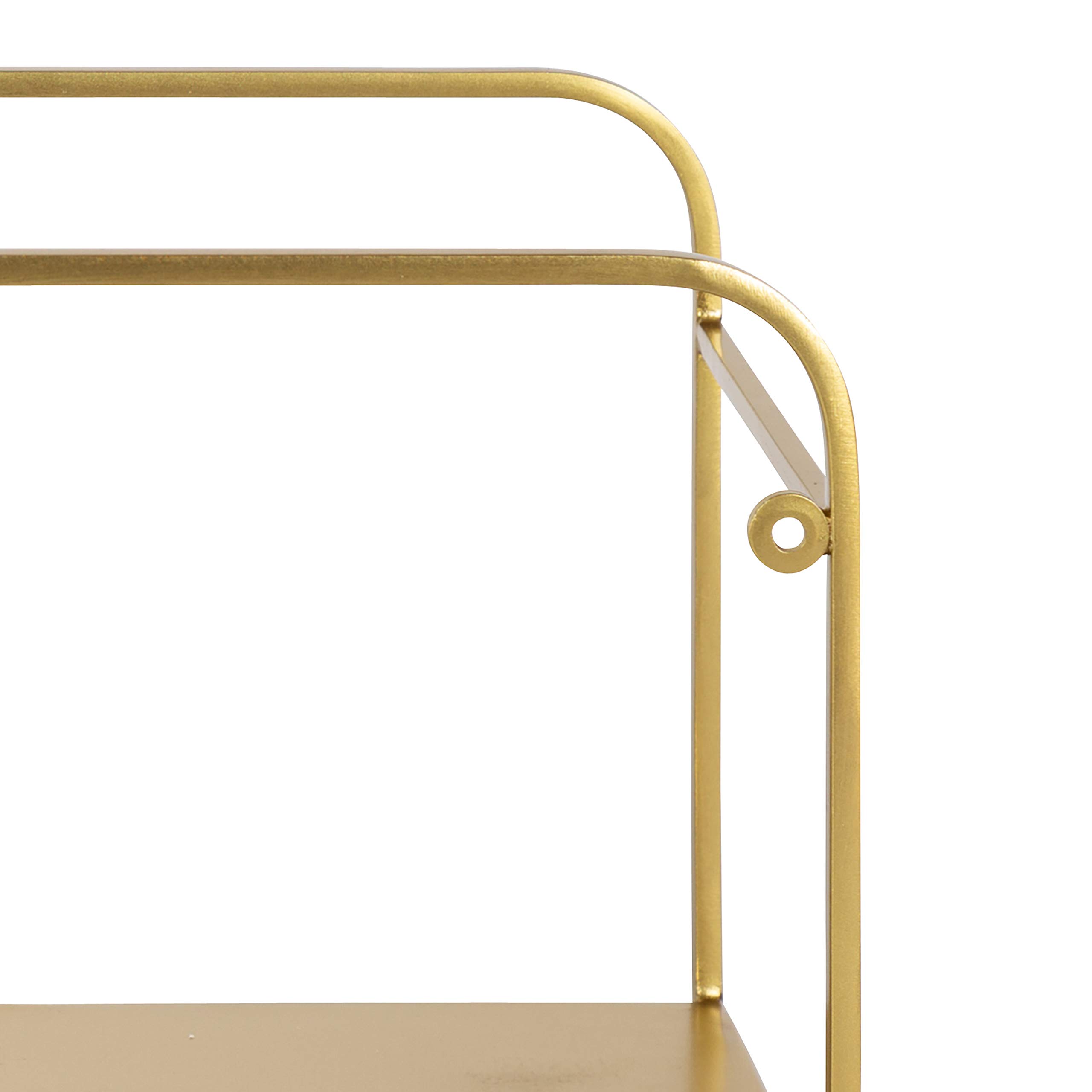 Kate and Laurel Emerline Midcentury Shelf Set, Set of 2, Gold, Decorative Modern Shelves for Storage and Display