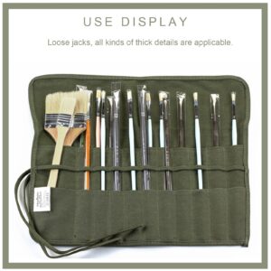 KUIDAMOS 22 Slots Artist Paint Brush Roll Up Bag Paint Brush Holder,Makeup Brushes Case Organizer,Paint Brush Storage Canvas Artist Case Pen Holder for Draw Pen Watercolor Oil Brushes