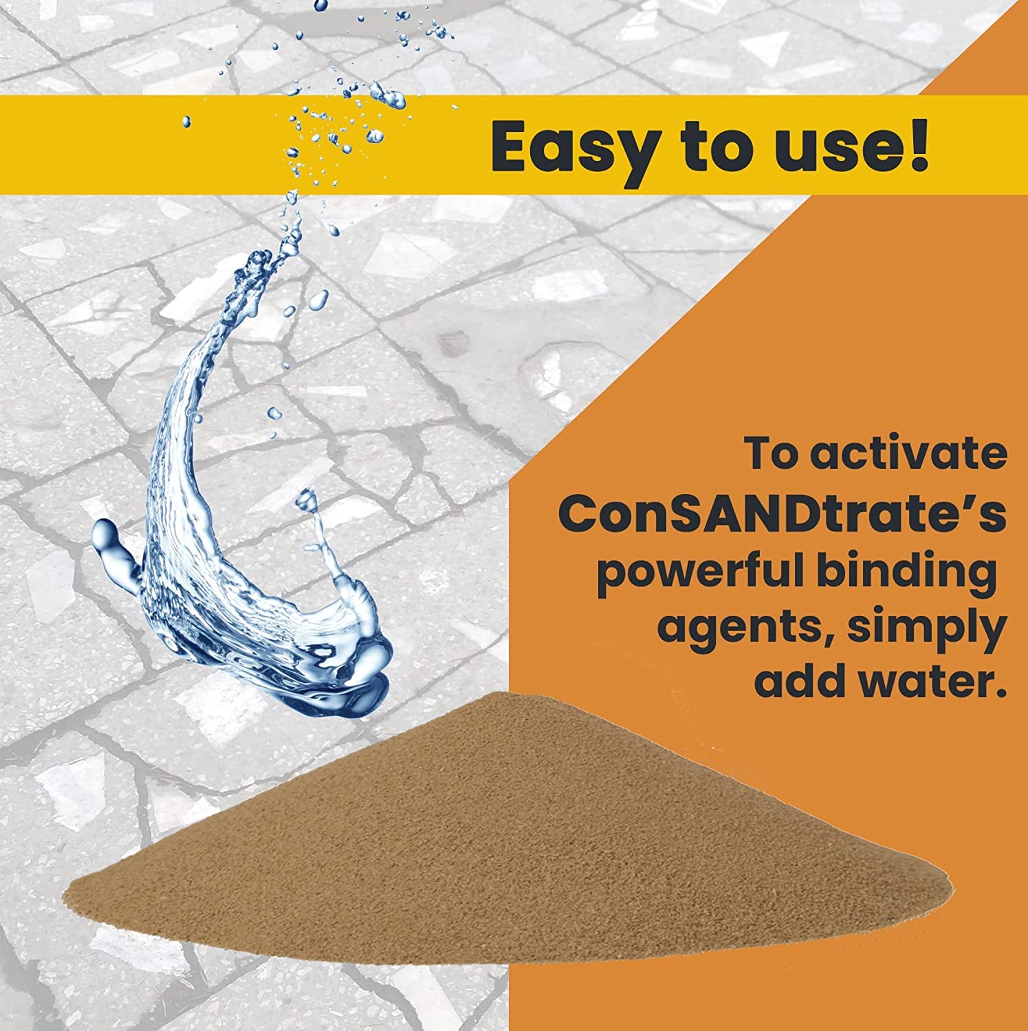 ConSandtrate Concrete Crack Filler - Gray - 3 lb. (Single Bottle) for filling in concrete cracks on driveways, walkways and patios.