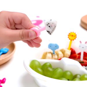 10pcs Lovely Animal Shaped Food Fruit Fork Picks for Kids, Dessert Forks Mini Cartoon Toothpick for Cake Dessert Pastry Party Supply