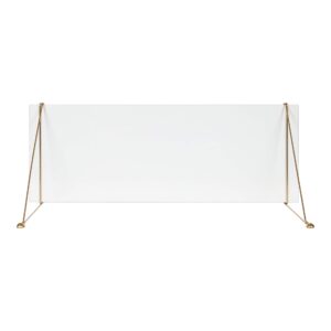 Kate and Laurel Vista Modern Wall Mounted Desk, 38 x 14 x 16, White and Gold, Glam Hanging Desk for Office and School