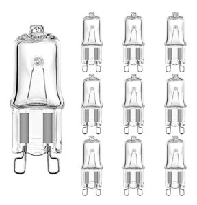 g9 halogen bulb 20w t4 jd type bulb 120 volt xenon lamp g9 base bi pin halogen house hold light for under cabinet light pendant accent microwave light 2700k warm white crystal clear pack of 10