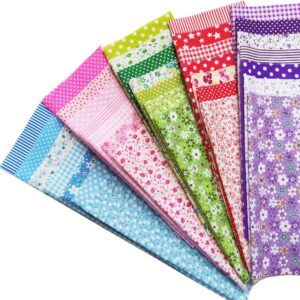 ZGXY Fabric, 35 pcs/lot Top Cotton 9.8" x 9.8" (25cm x 25cm) Squares Patchwork, Precut Bright Multi-Color and Different Pattern for Sewing Quilting Crafting, Home Party Craft Fabric DIY Sewing Mask