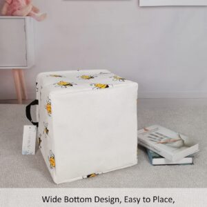 ONOEV Square Fabric storage box, decorative basket and finishing basket with handle are used for the storage of clothes, books and sundries (Black Vertical Arrow)