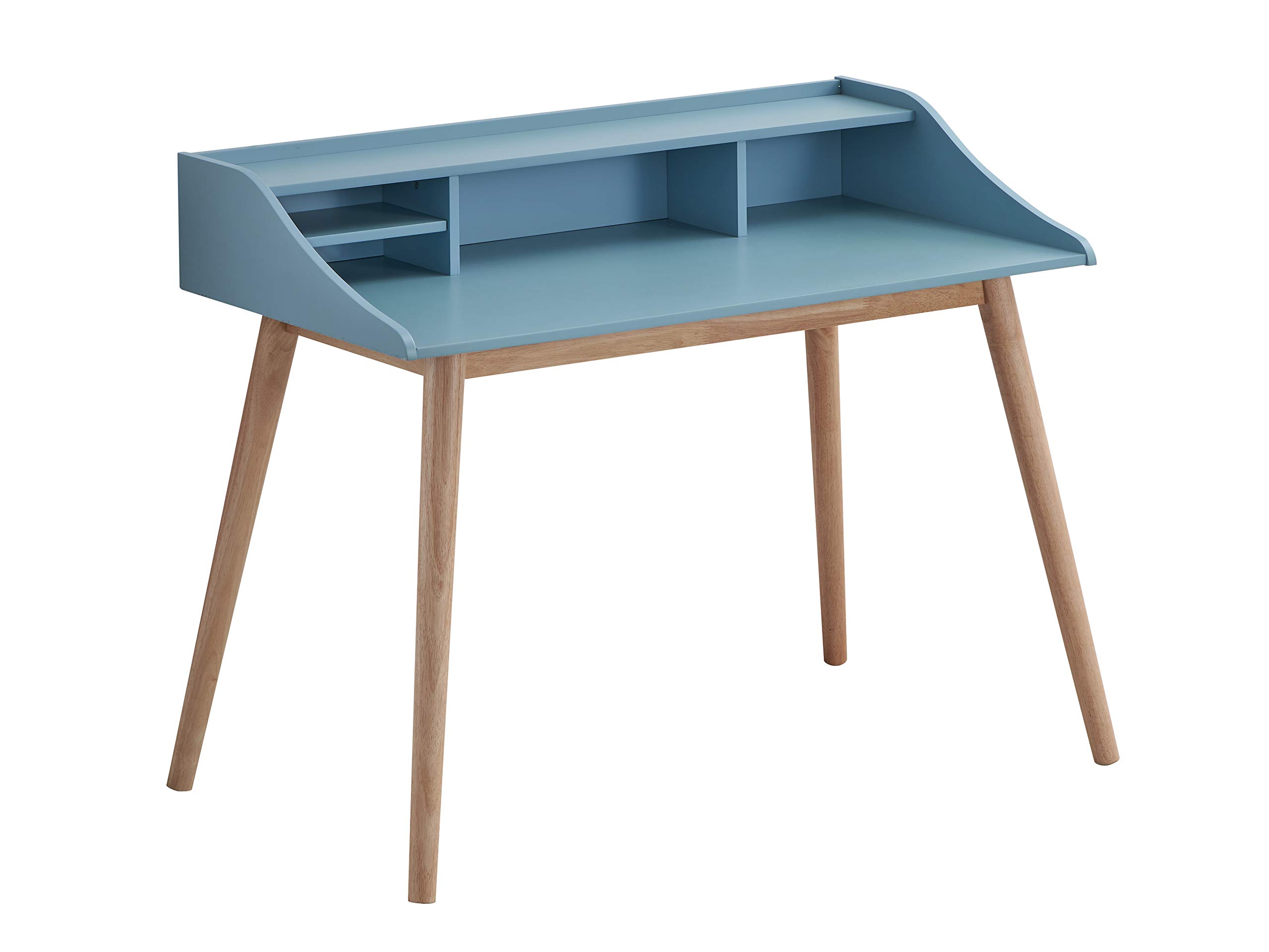 Roundhill Furniture Roskilde Storage Wood Office Desk, Blue