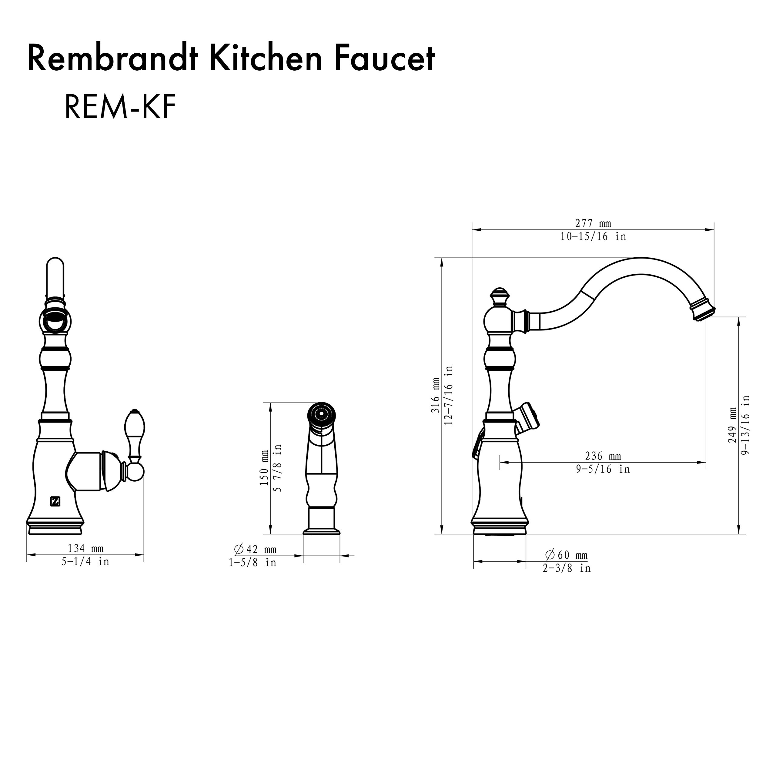 ZLINE Autograph Edition Rembrandt Kitchen Faucet in Matte Black (REM-KF-MB)