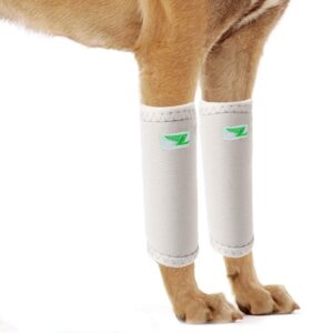 dog leg brace one pair heals hock joint wrap sleeve for front legs(l, grey)