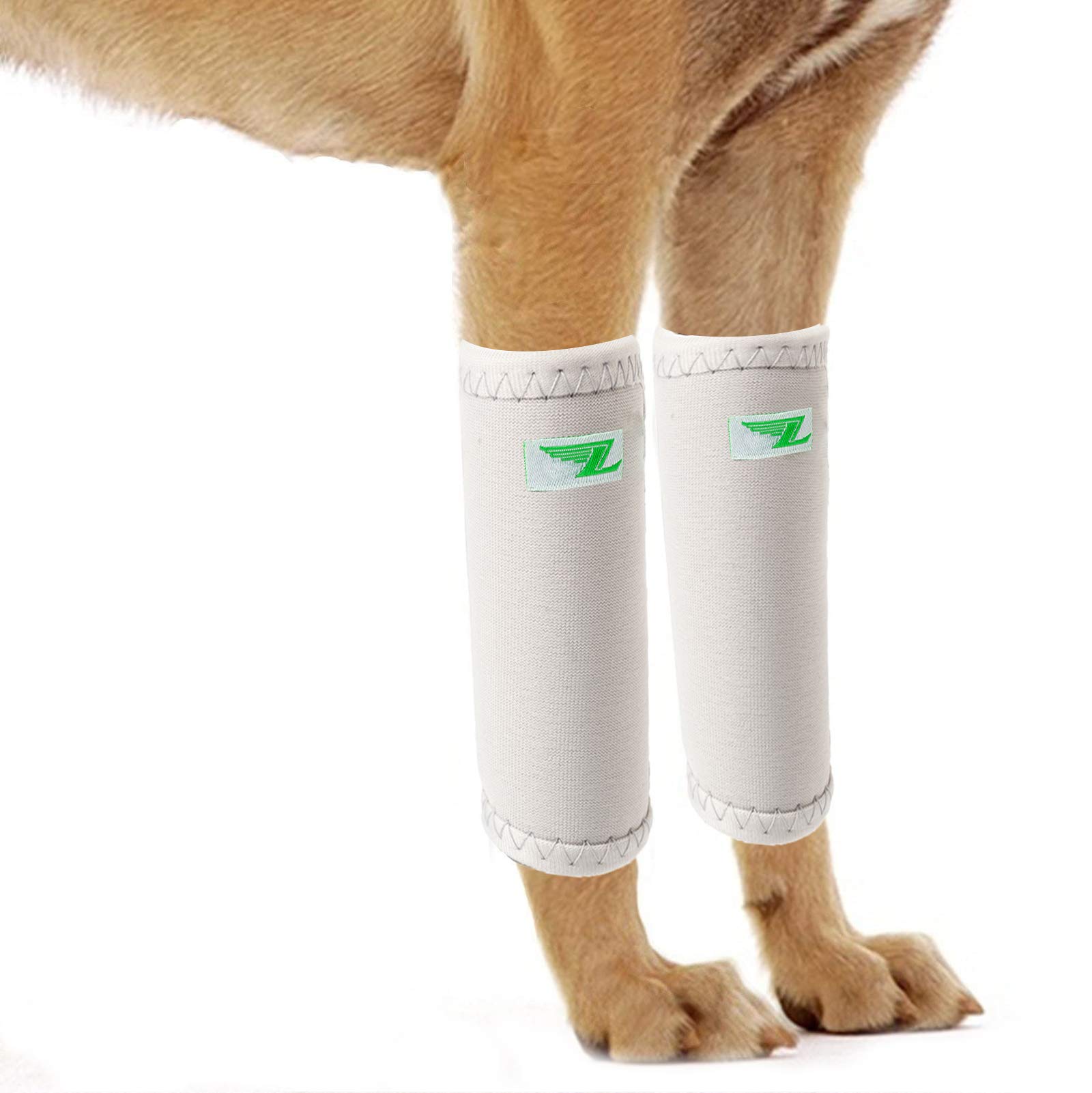 Dog Leg Brace One Pair Heals Hock Joint Wrap Sleeve for Front Legs(L, Grey)