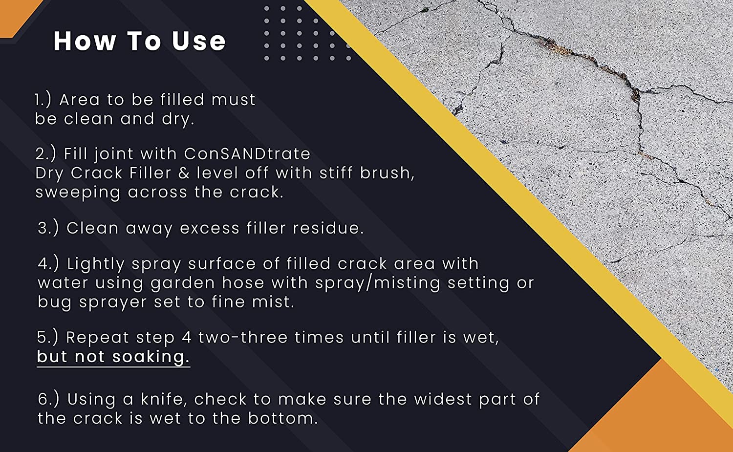 ConSandtrate Concrete Crack Filler - Gray - 3 lb. (Single Bottle) for filling in concrete cracks on driveways, walkways and patios.