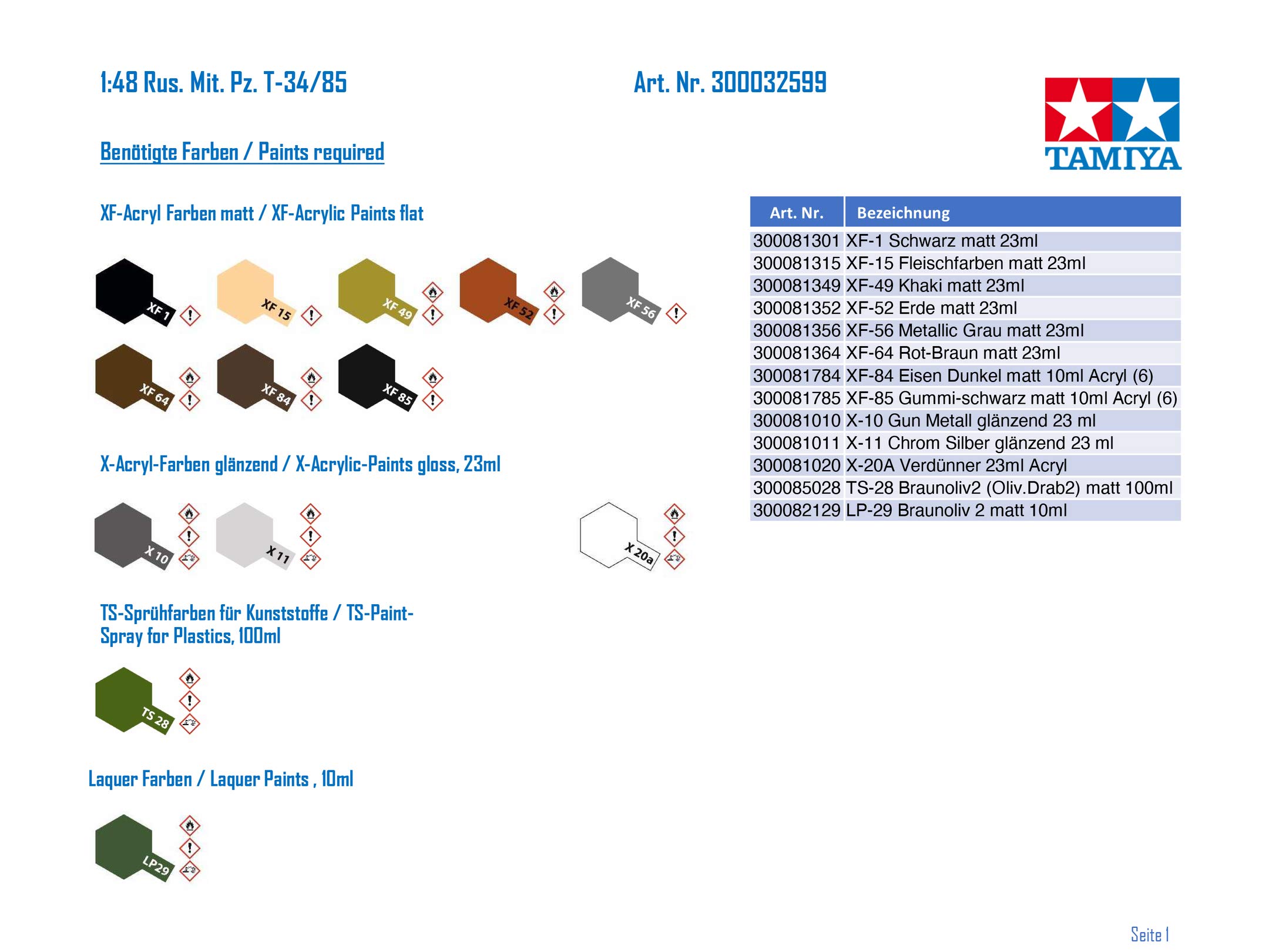 TAMIYA 1/48 Russian Medium Tank T-34-85 TAM32599 Plastic Models Armor/Military Misc