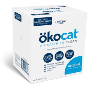 ökocat litter original low-dust natural clumping wood with odor control 16.6 lbs, large