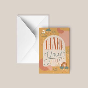 Rileys Baby Shower Thank You Cards Assortment, 50-Count | Hand-Illustrated 5 Designs, Baby Shower Thank You Cards with Envelopes, Thank You Cards Baby Shower Bulk Variety Pack (Nature)