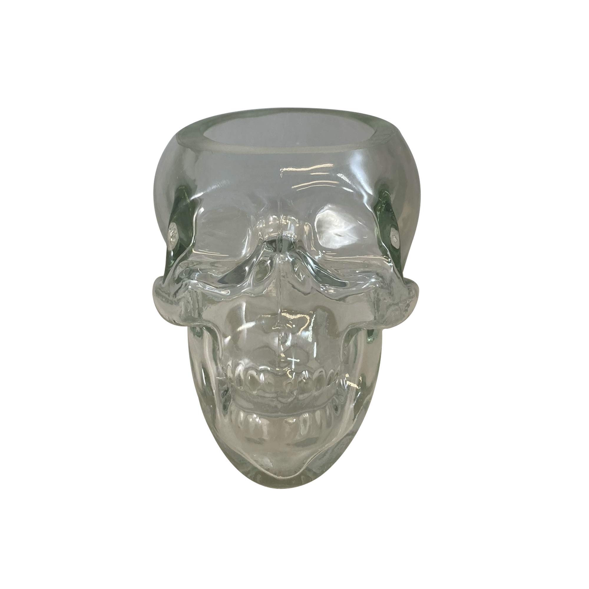 Asylum Zone Glass Skull Makeup Brush Holder, One Size