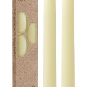 Hyoola 16" Beeswax Taper Candles - 16 Hour Burn Time - White Beeswax Candles - 2 Pack