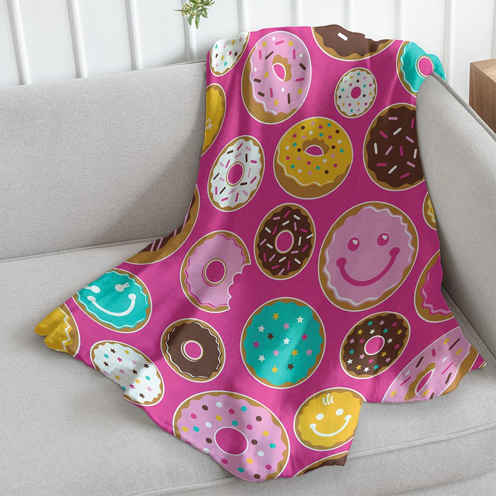 Infinity Republic - Happy Donuts Super Plush Blanket - Perfect for Gifts, Kids, Teens, etc!