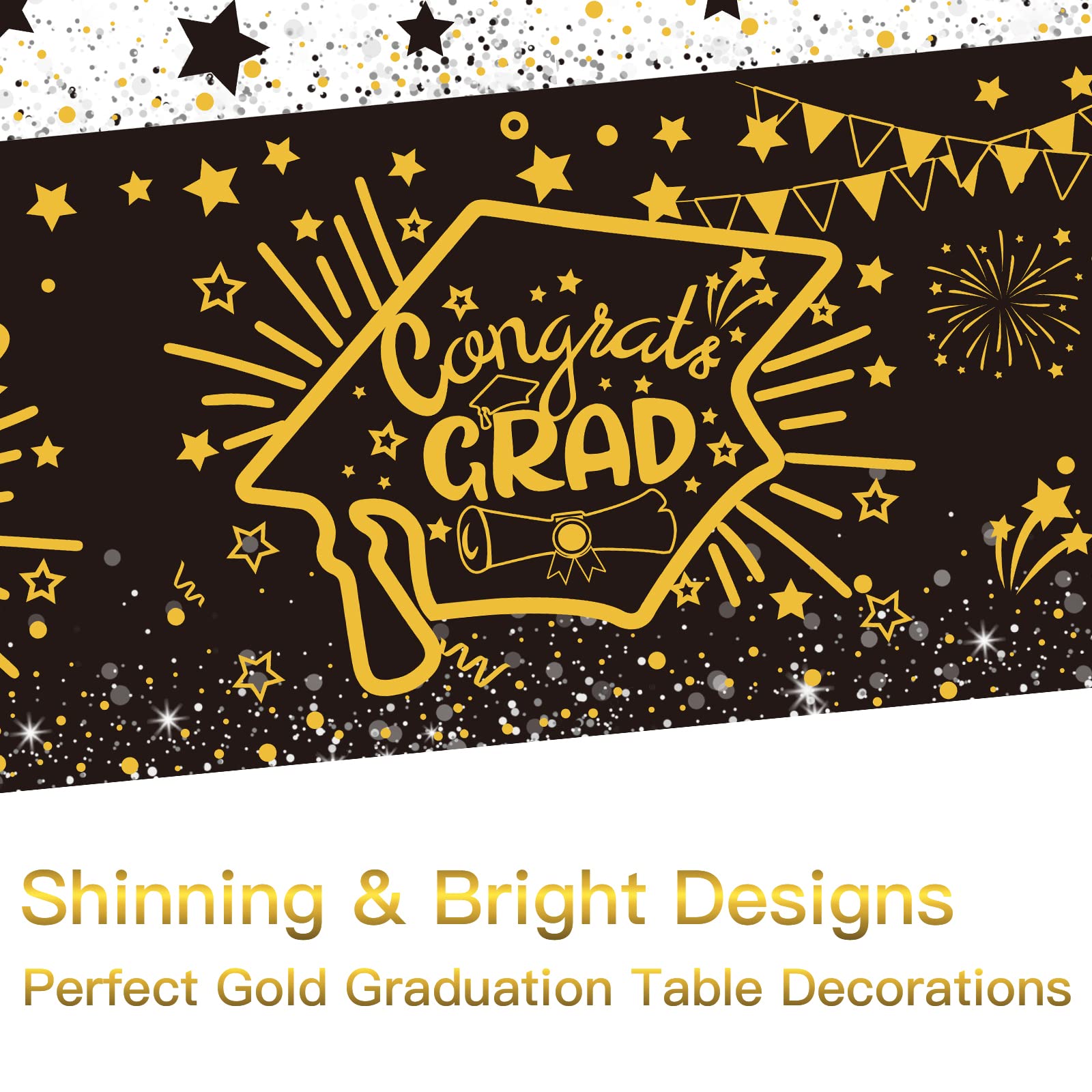 4 Pack Graduation Party Supplies 2024 Plastic Graduation Tablecloth, 54"x108" Waterproof Rectangle Table Cover Congrats Grad Party Decoration for College High School