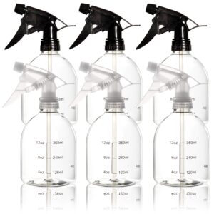 youngever 6 pack empty plastic spray bottles, spray bottles for hair and cleaning solutions, 6 pack 16 ounce bottles (3 clear and 3 black)