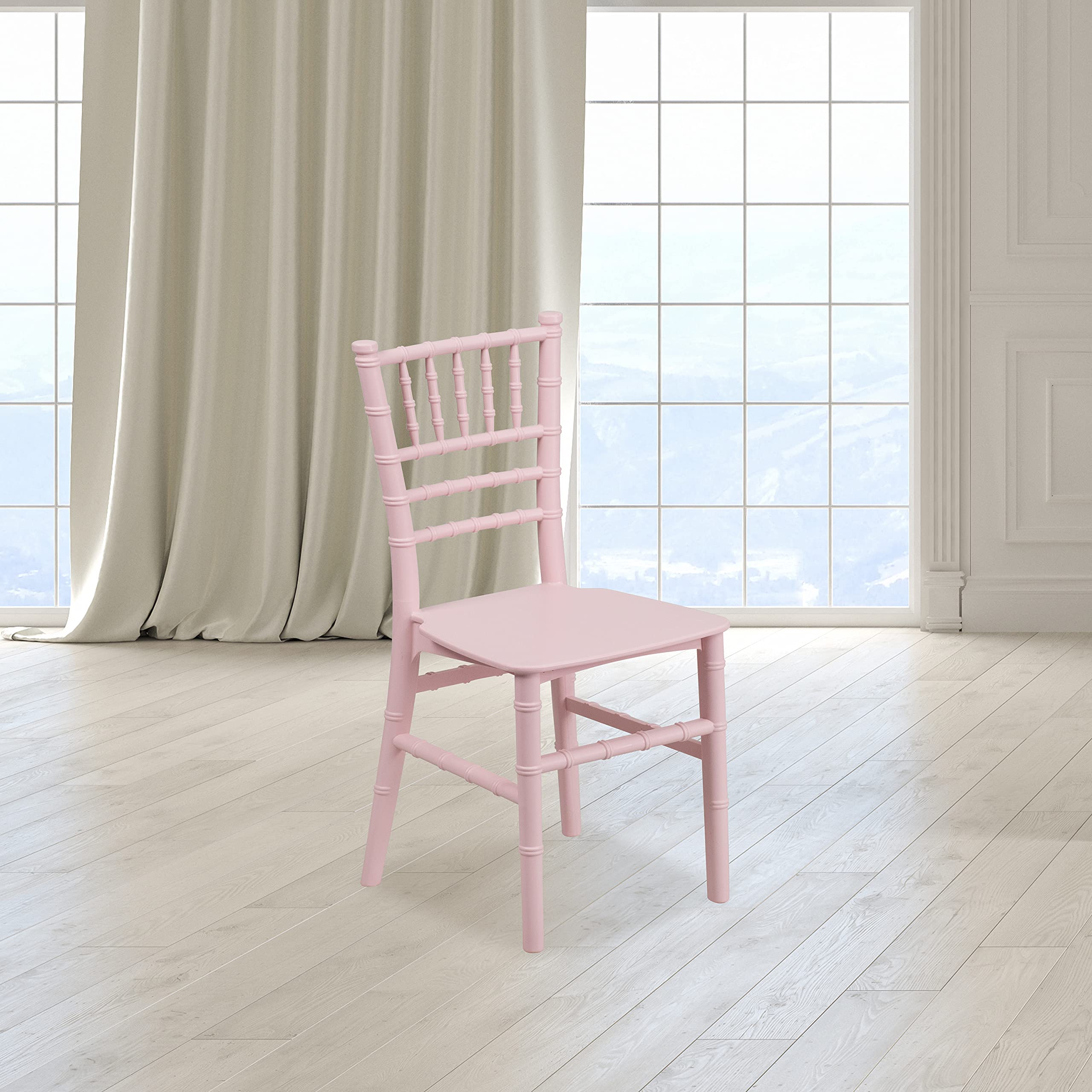 BizChair Child’s Pink Resin Party and Event Chiavari Chair for Commercial & Residential Use