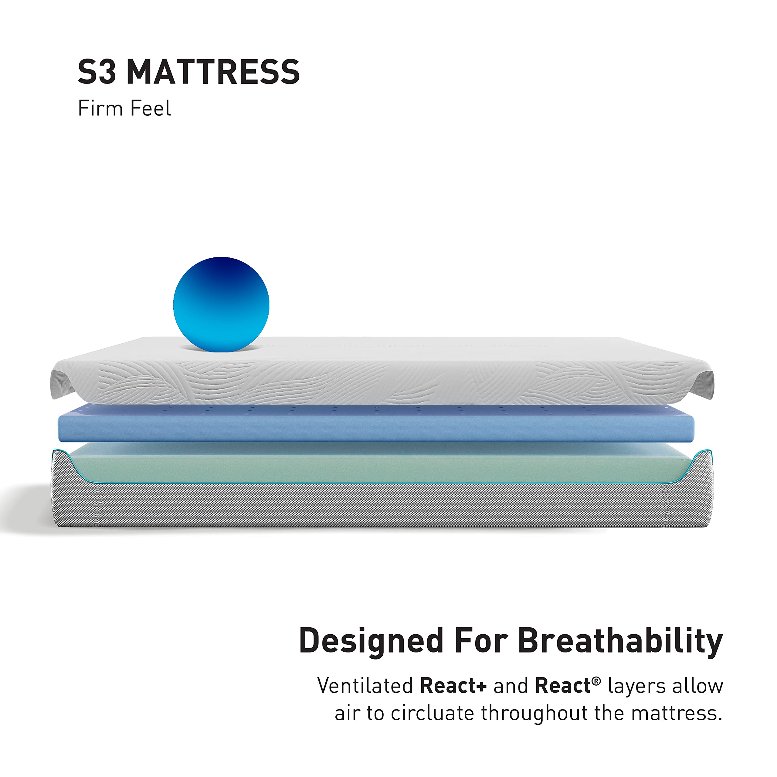 Bedgear Sport Performance Mattress – Queen Mattress – Firm Feel – Powered by Ver-Tex Technology – Instant Cooling and Breathable Sleep