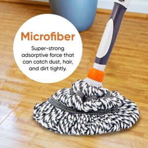 Superio Twist Mop Self Wringing Mop with Scrubber Microfiber Mop for Hardwood, Tile, Laminate Floors Commercial/Industrial Use.-Grey