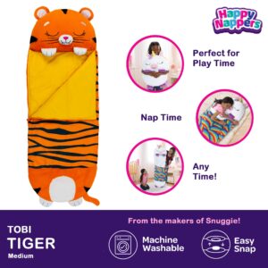 Happy Nappers Pillow & Sleepy Sack- Comfy, Cozy, Compact, Super Soft, Warm, All Season, Sleeping Bag with Pillow- Medium 54” x 20”, Tiger