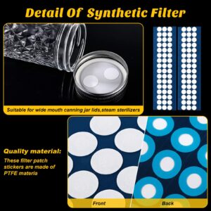 Synthetic Filter Paper Stickers 20 mm Filter Patch Sticker 0.25 µm Filter Paper for Mushroom Cultivation Wide Mouth Jar Lids (96 Pieces)